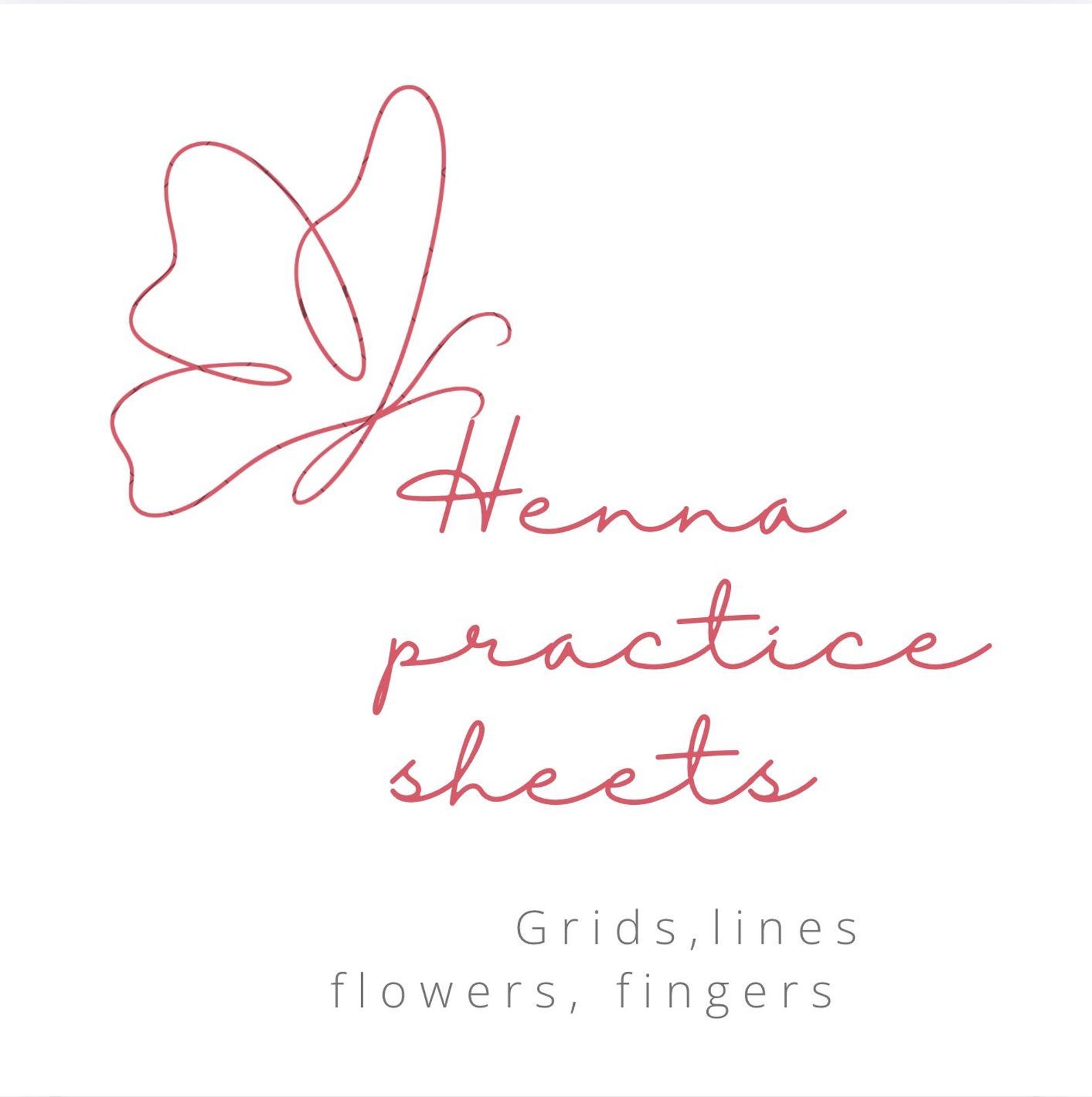Henna Practice Sheets With Lines| Grids| Flowers| Fingers - Etsy UK