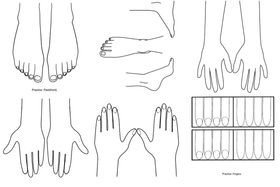 Henna Practice Templates: Hands, Arms, Feet - 8 Page Printable (PDF ...