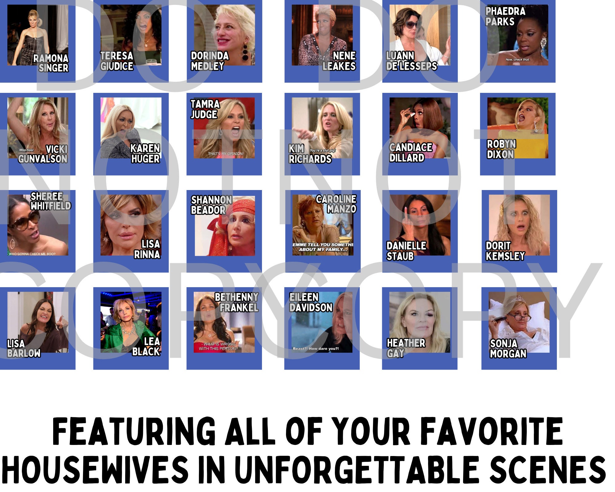 The Real Housewives Guess Who Printable Insert Cards - Digital Download ...