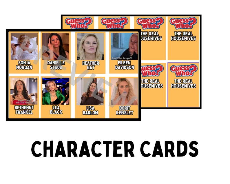 The Real Housewives Guess Who Printable Insert Cards - Digital Download ...