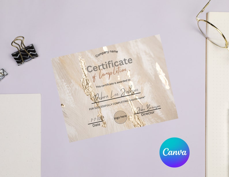 Certificate of Completion Template, Lash Training Certificate, Canva ...