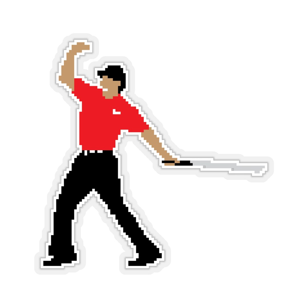 8 Bit Tiger Fist Pump Sticker Golf Golfing Legend - Etsy