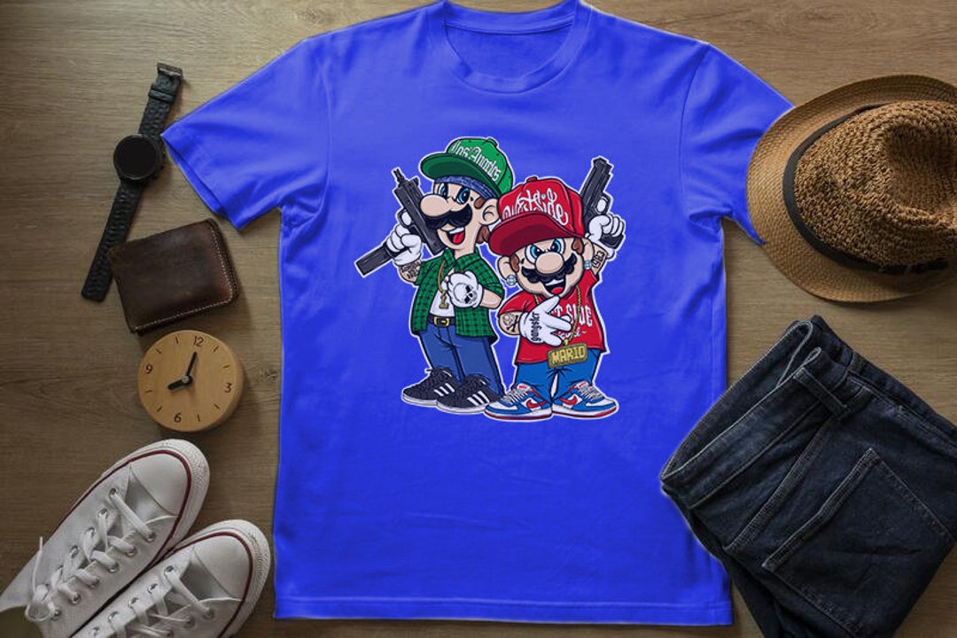 Gangster Mario Bros T-shirt Hood Guns Ghetto Cartoons - Etsy