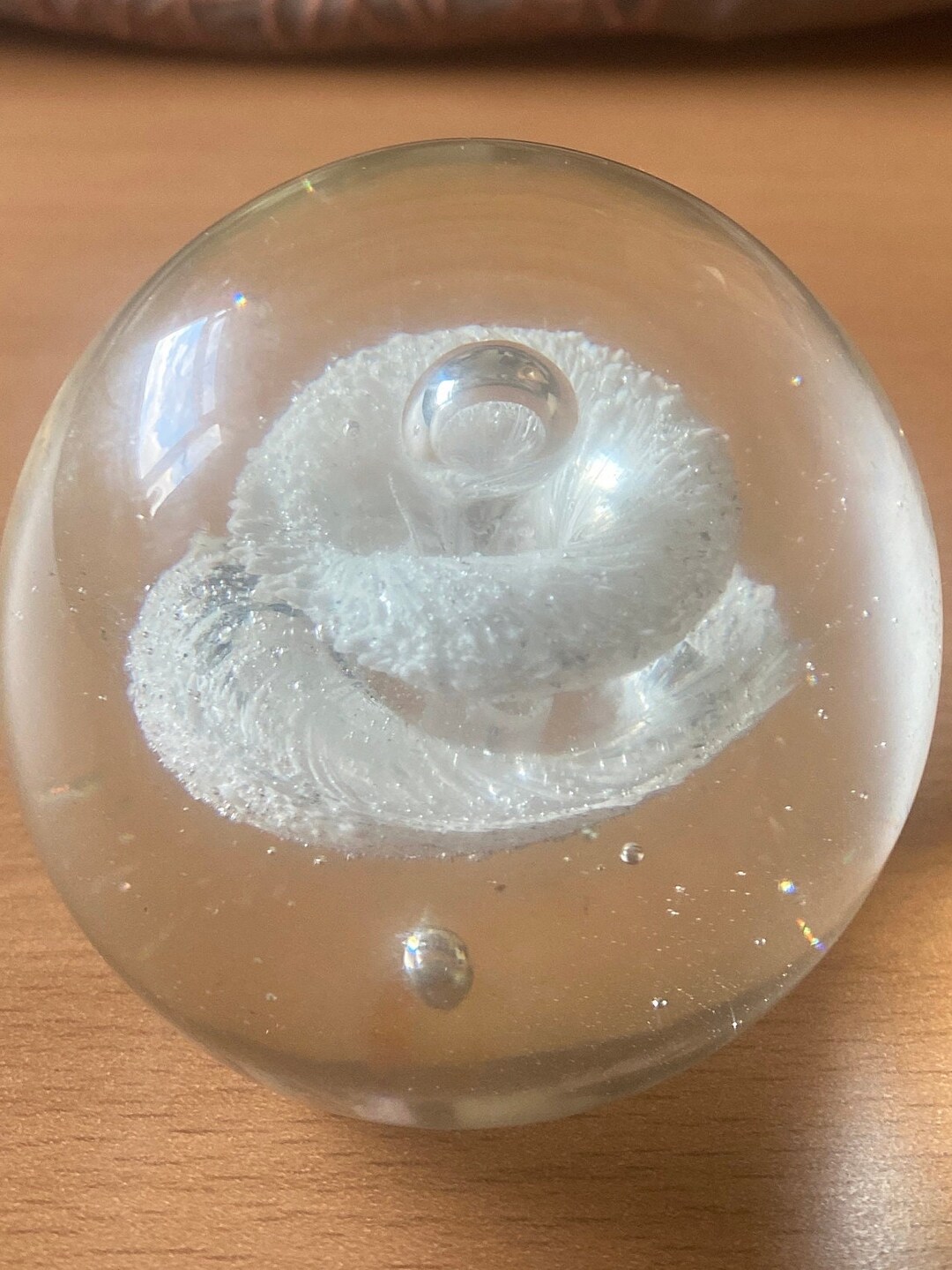 White Paperweight Murano Bubble Globe - Etsy