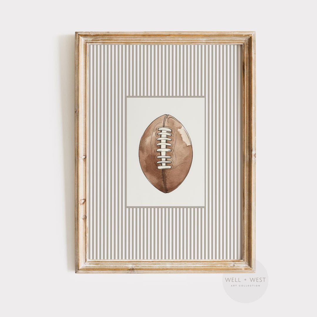 Football Print | Vintage Style Football Watercolor | Boys Room ...