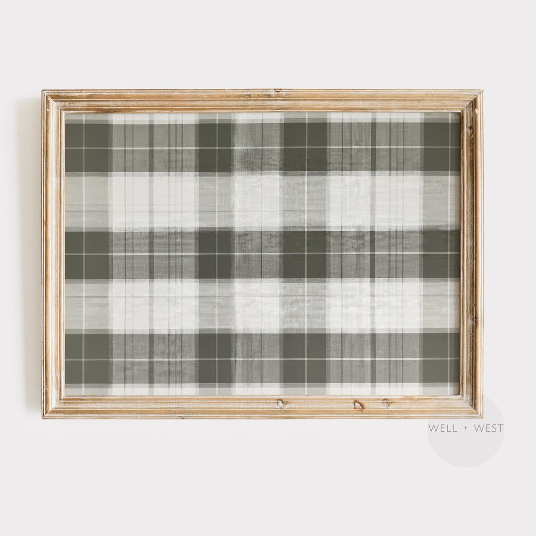 Green Plaid Print | Forest Green Pattern | Vintage Style Nursery Decor ...