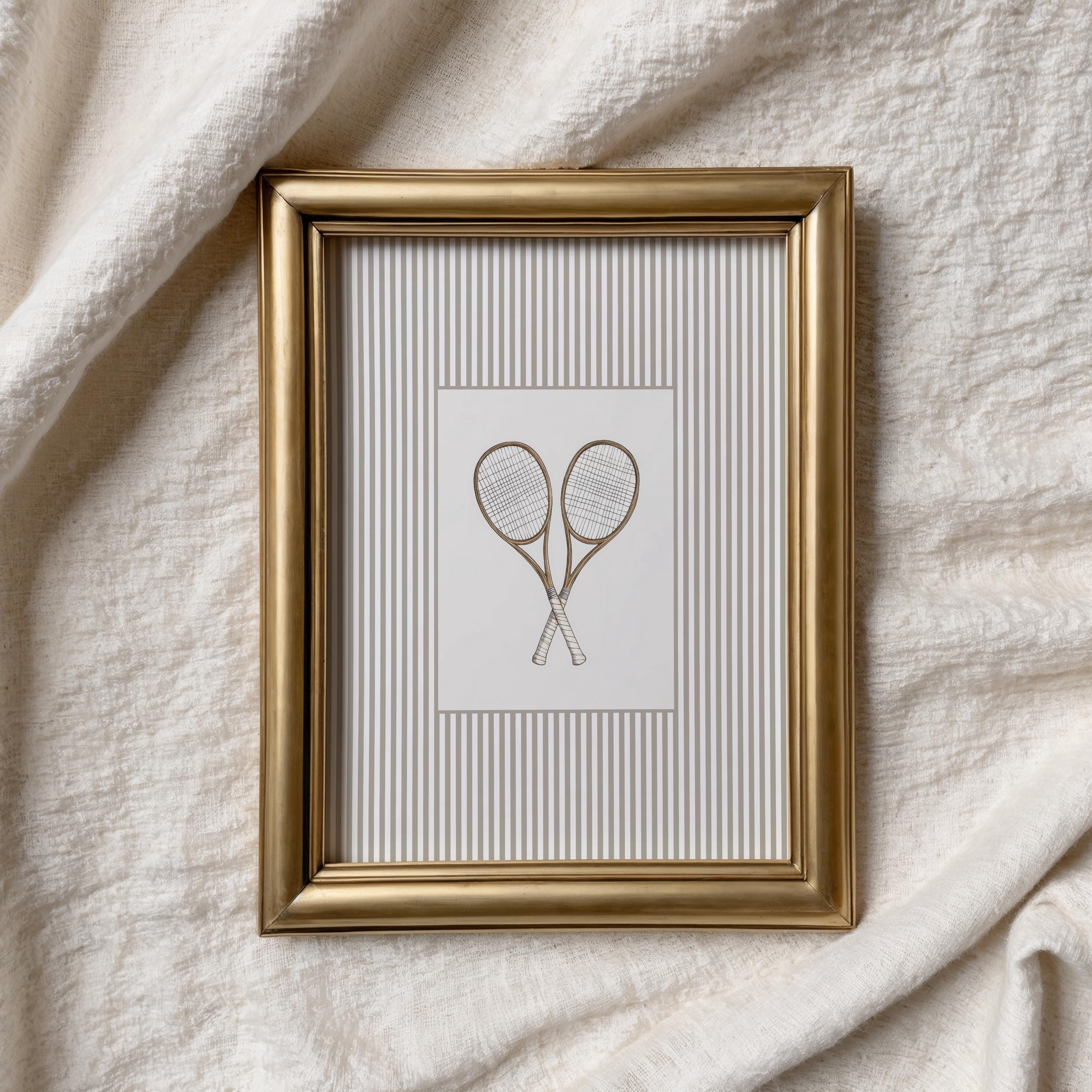 Tennis Racket Print | Vintage Style Illustration | Kids Room Tennis ...