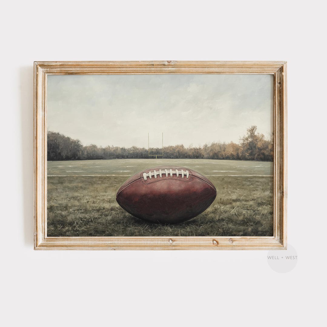 Football Print | Vintage Style Football Field Painting | Boys Room ...
