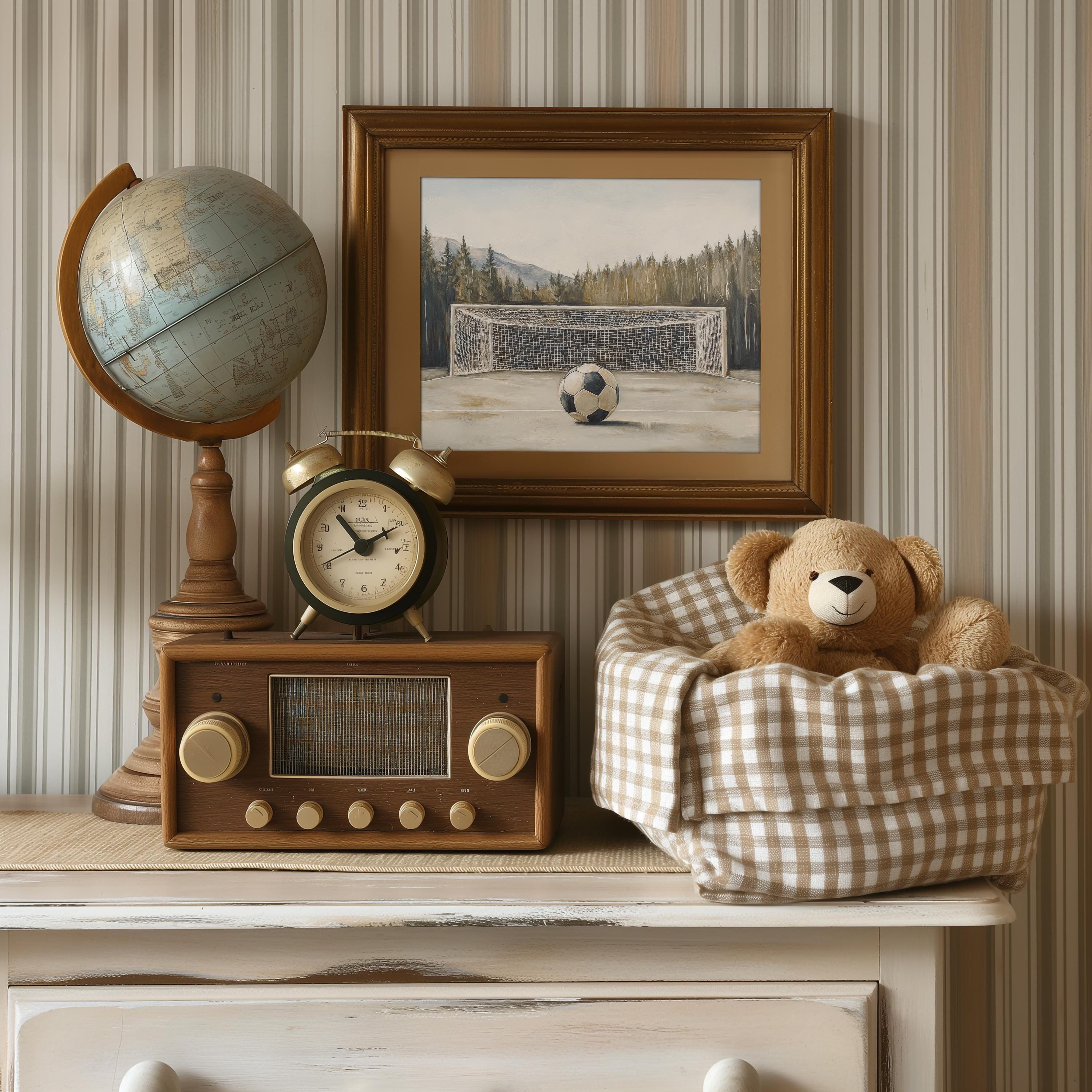 Soccer Net Print | Vintage Style Soccer Goal Painting | Boys Room ...