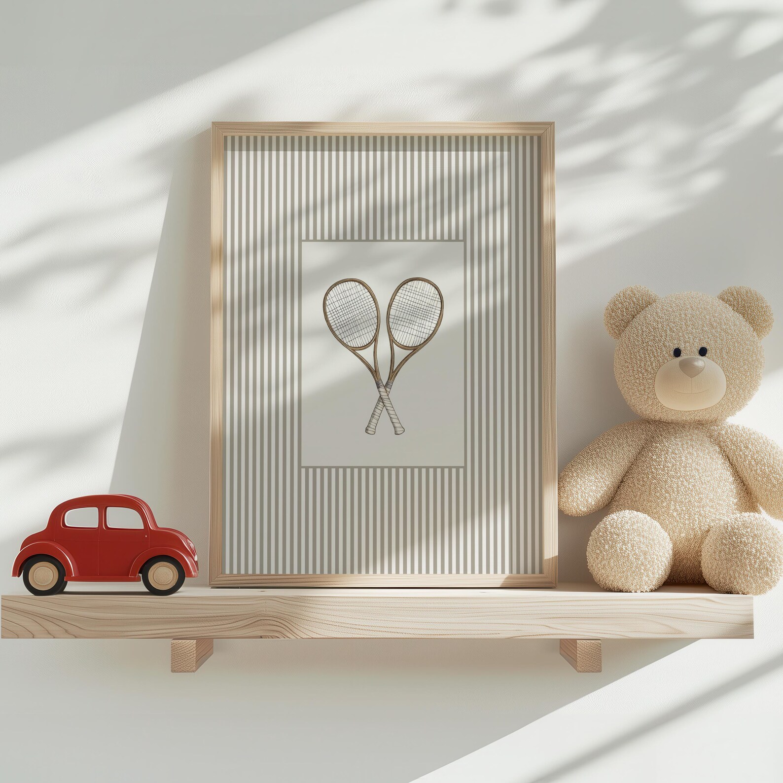 Tennis Racket Print | Vintage Style Illustration | Kids Room Tennis ...