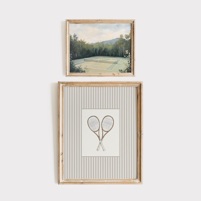 Tennis Racket Print | Vintage Style Illustration | Kids Room Tennis ...