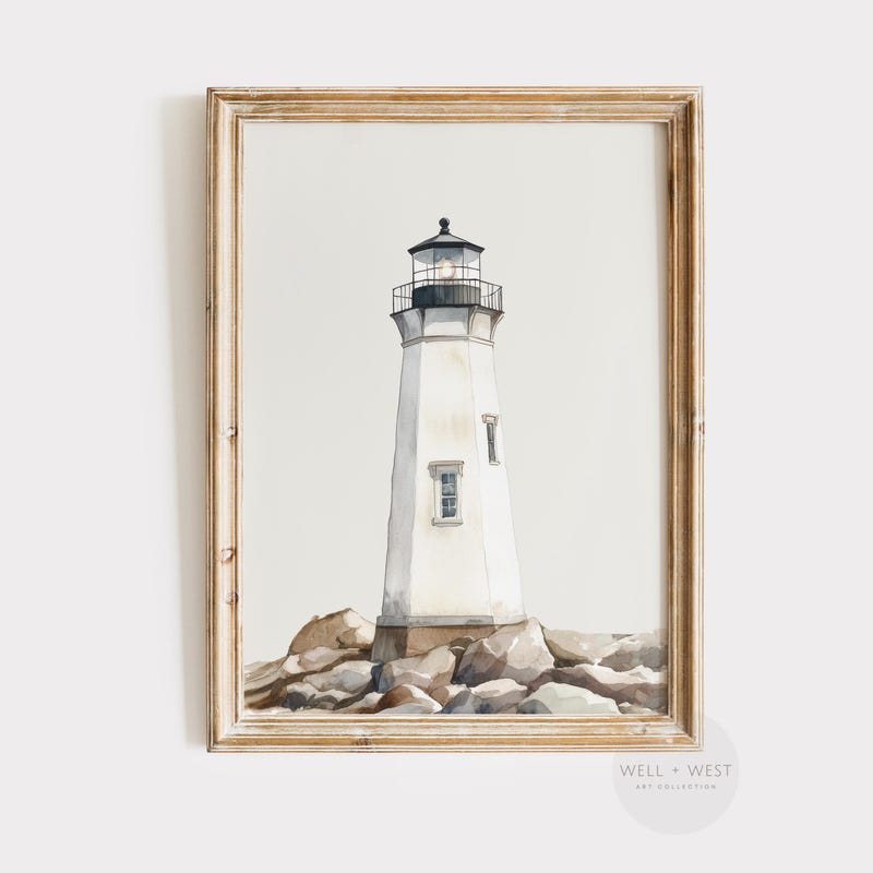 Vintage Lighthouse Poster - Etsy