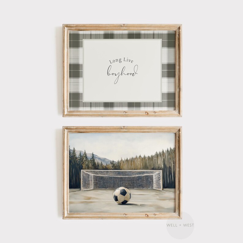 Soccer Net Print | Vintage Style Soccer Goal Painting | Boys Room ...