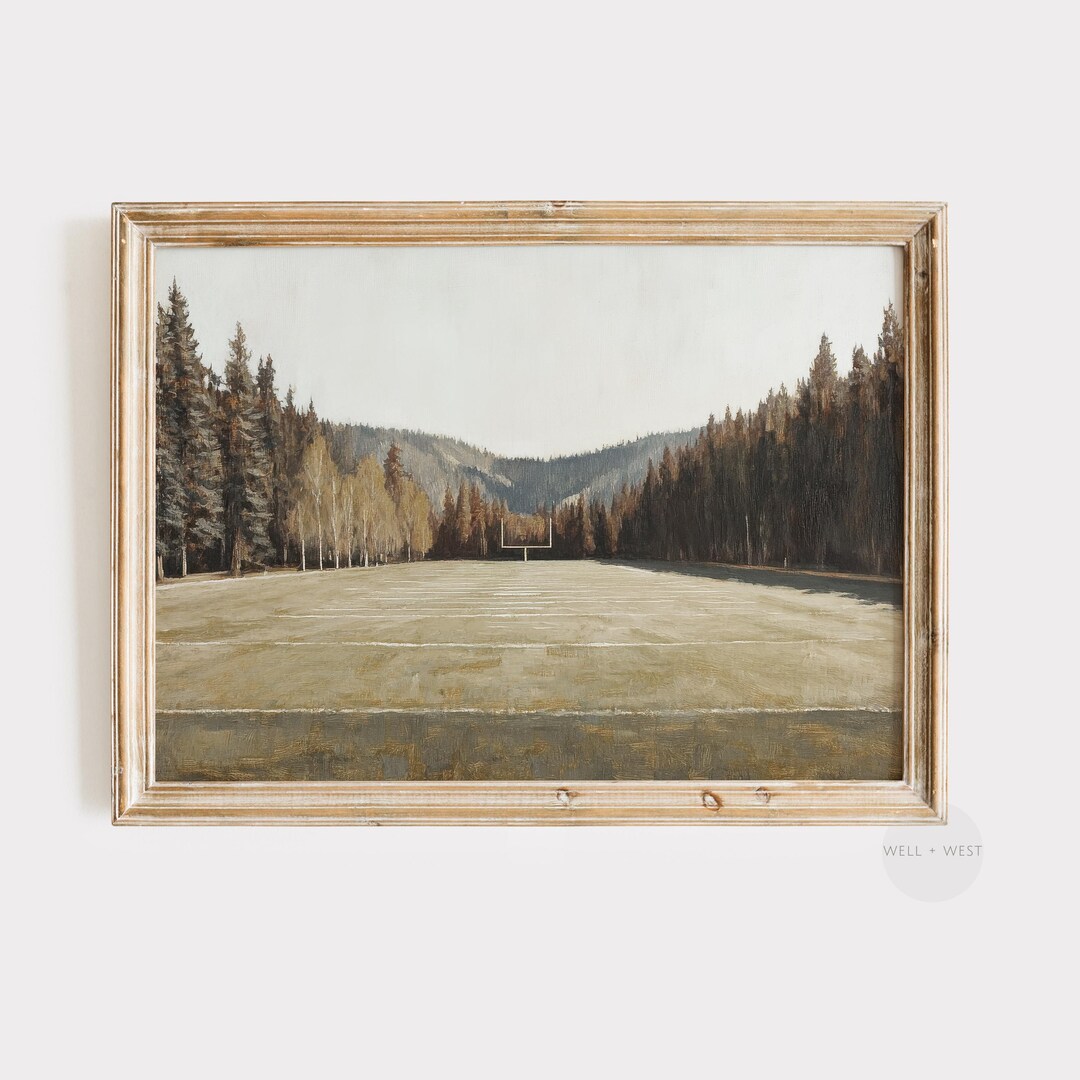Football Field Print | Vintage Style Football Painting | Boys Room ...