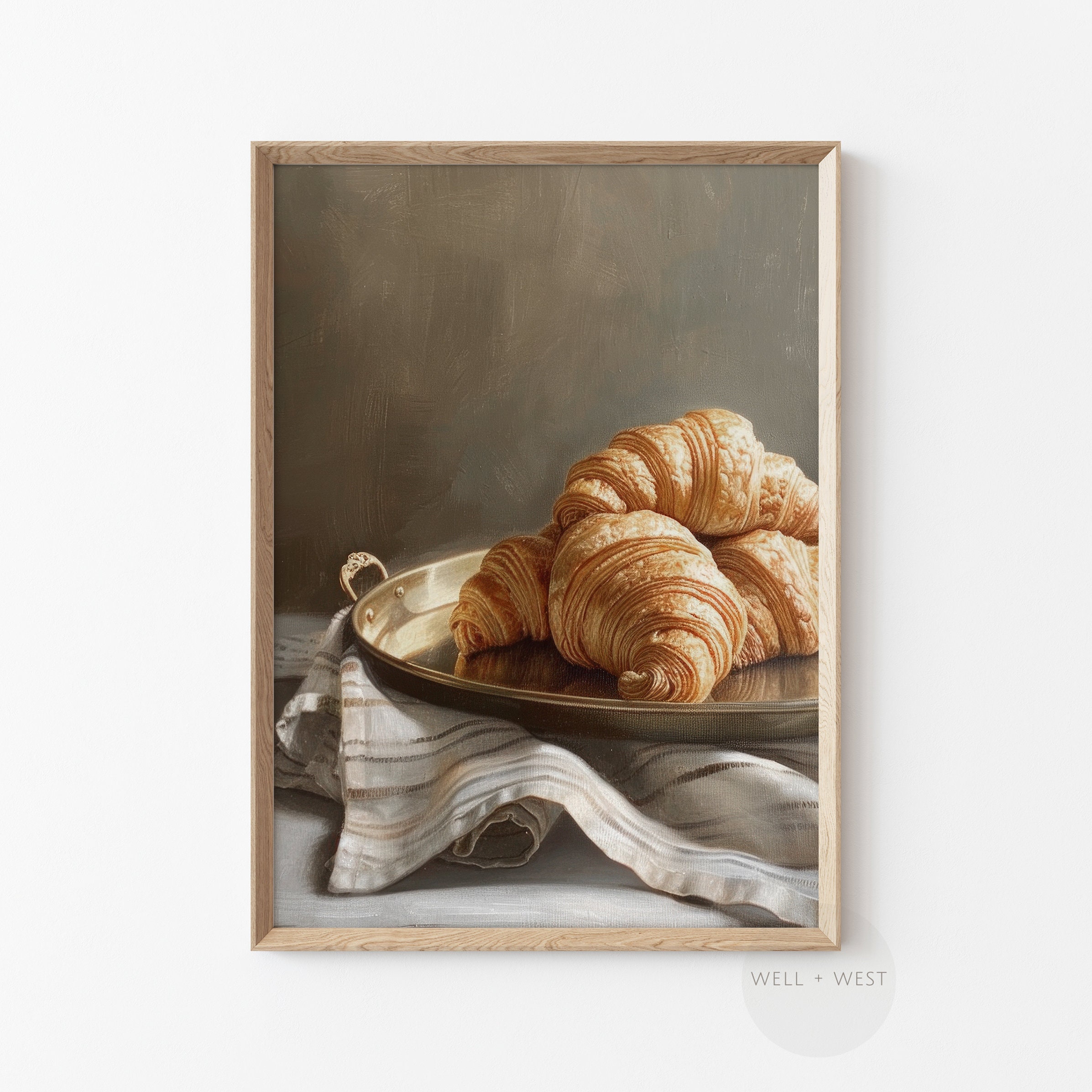 Croissant Wall Art Print Neutral Kitchen Wall Art Trendy Home Decor ...