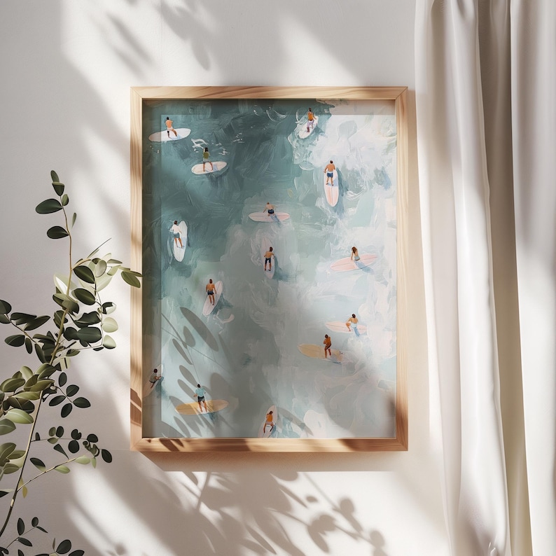 Beach Gallery Set of Six Prints | Pastel Boho Summer Art | Surfing ...