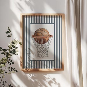 Set of Four Navy Sports Prints | Vintage Style Stripes | Baseball ...