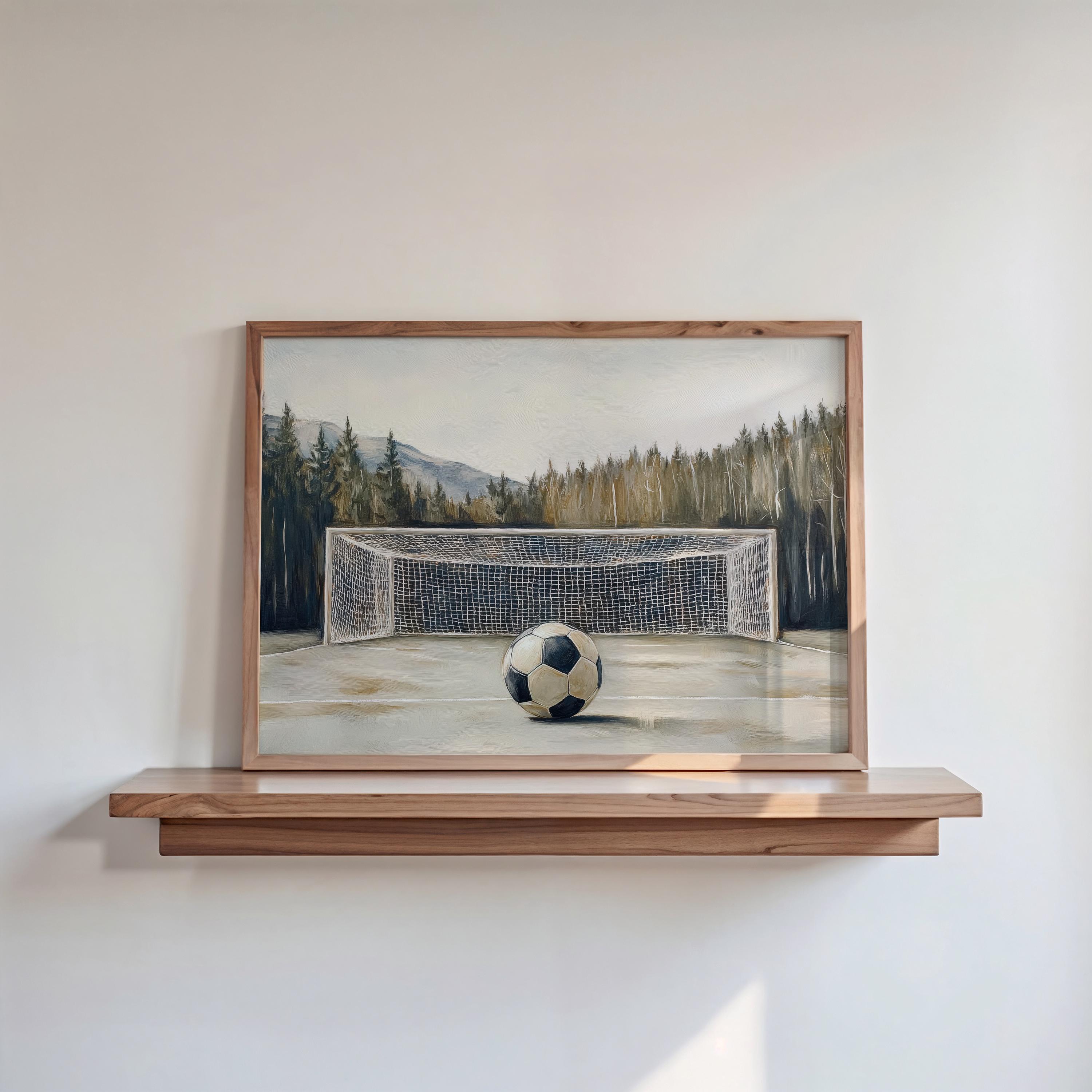 Soccer Net Print | Vintage Style Soccer Goal Painting | Boys Room ...