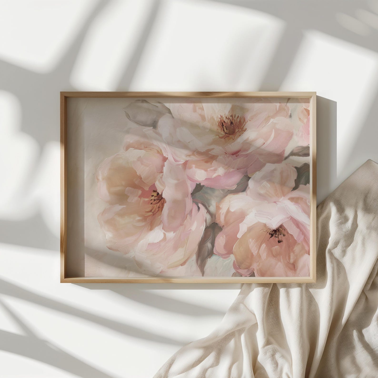 Pastel Pink Printable Art | Vintage Peony Flower Painting | Antique ...