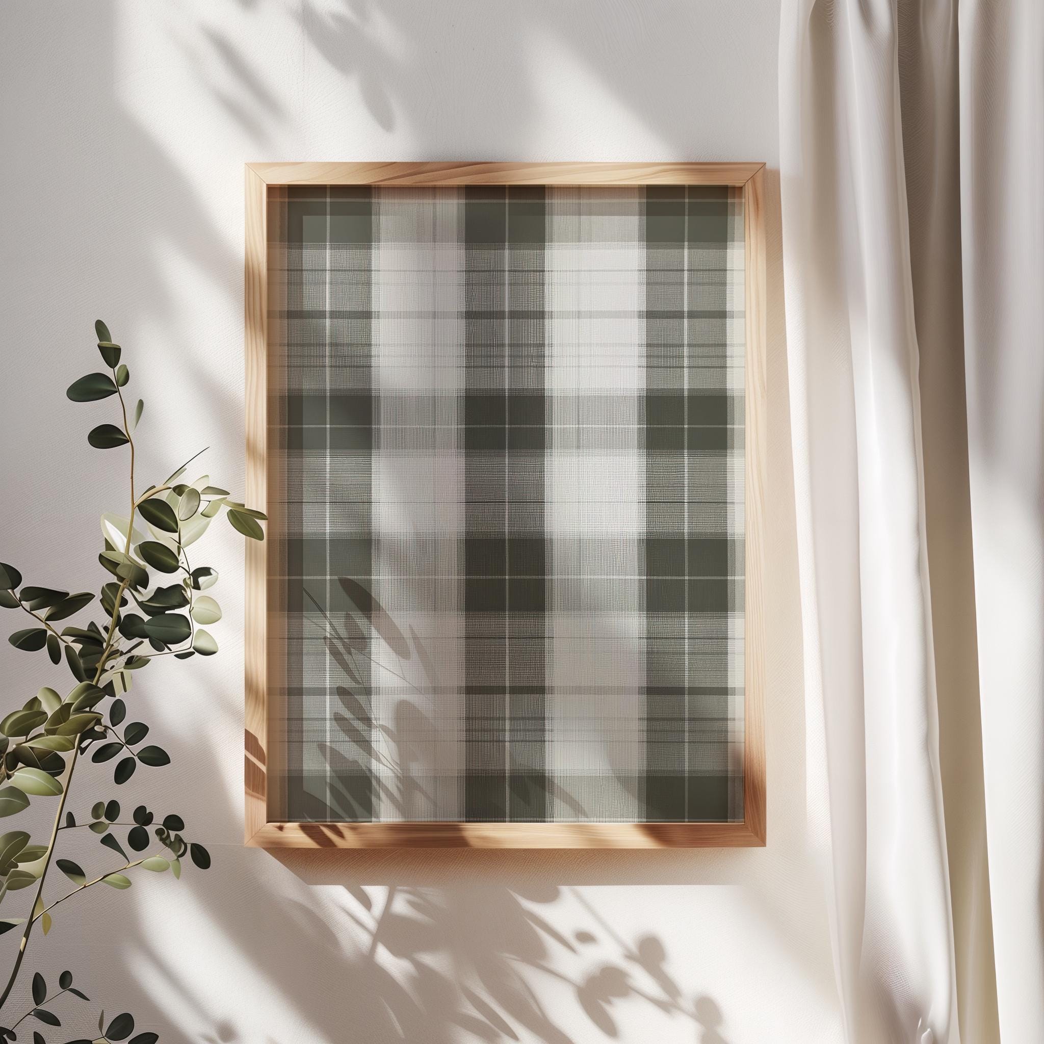 Green Plaid Print | Forest Green Pattern | Vintage Style Nursery Decor ...