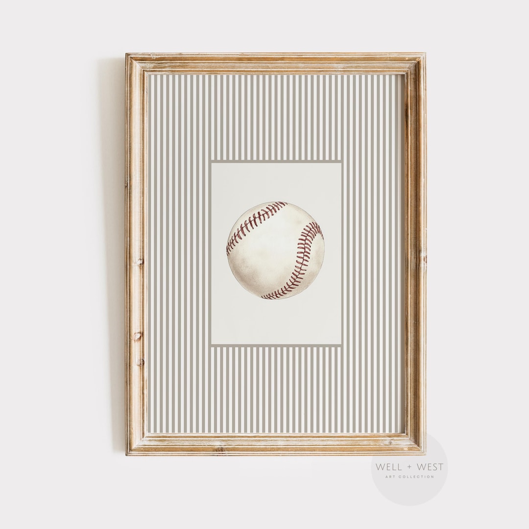 Baseball Print | Vintage Style Illustration | Boys Room Baseball ...