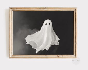 Ghost Halloween Print, Halloween Cat Lover Print, Plant Lover Halloween ...