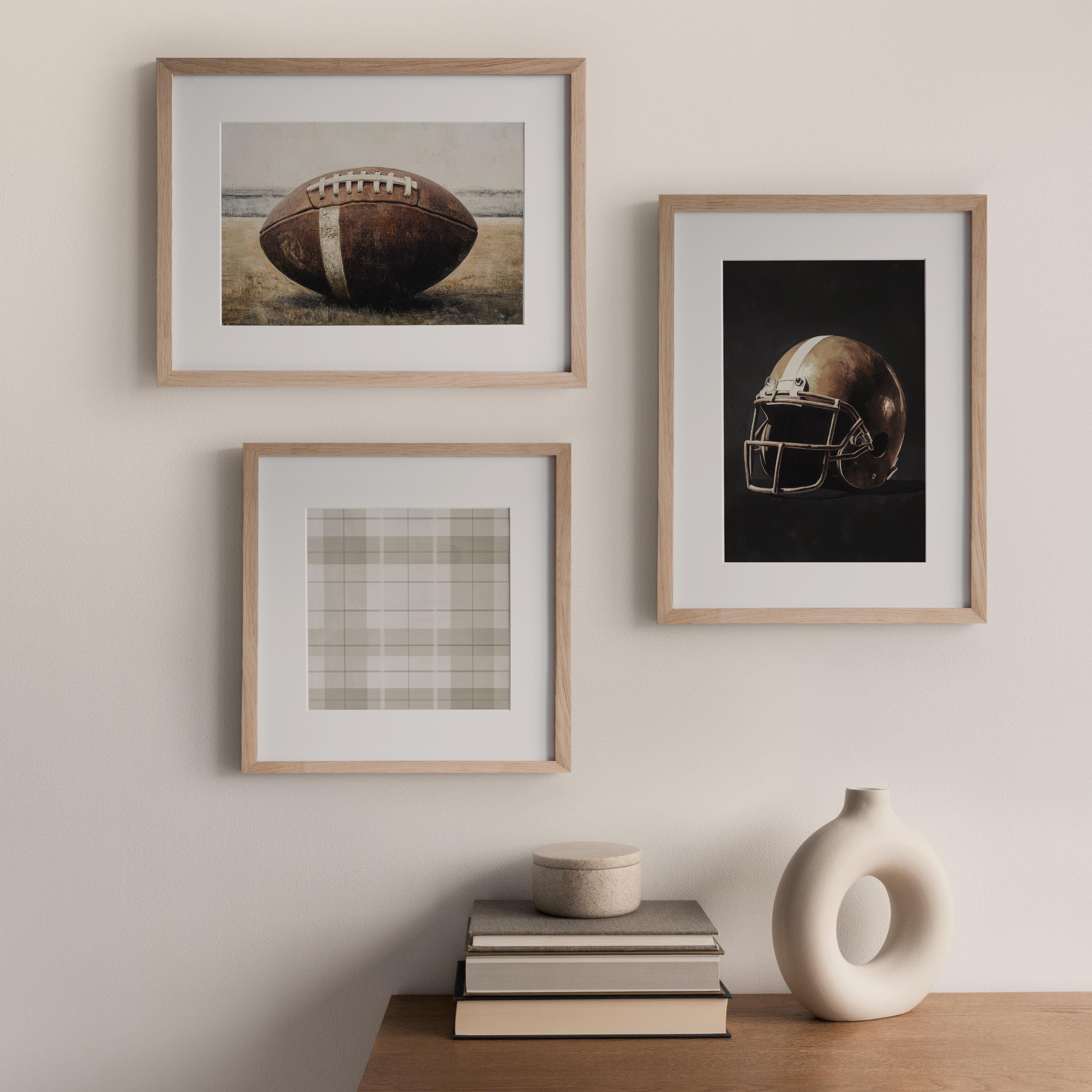 Football Art Set of Five | Vintage Style Football Paintings | Sage ...