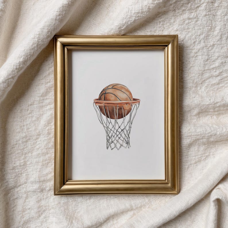 Sports Ball Prints Set of 4 | Vintage Style Illustration | Baseball ...