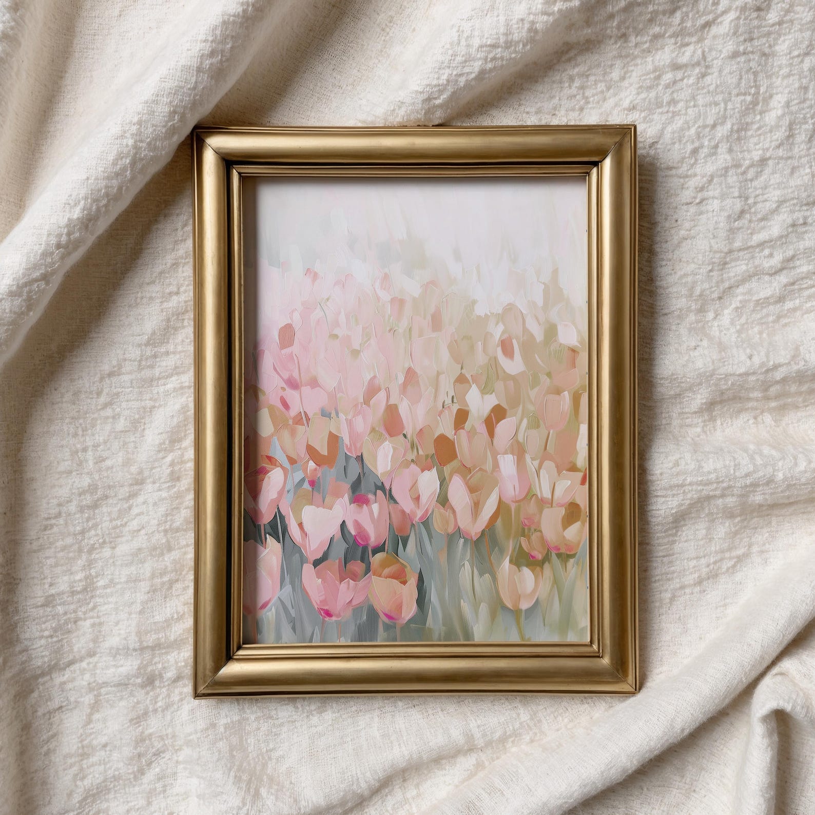 Abstract Spring Flowers Print | Pastel Pink PRINTABLE Art | Floral ...