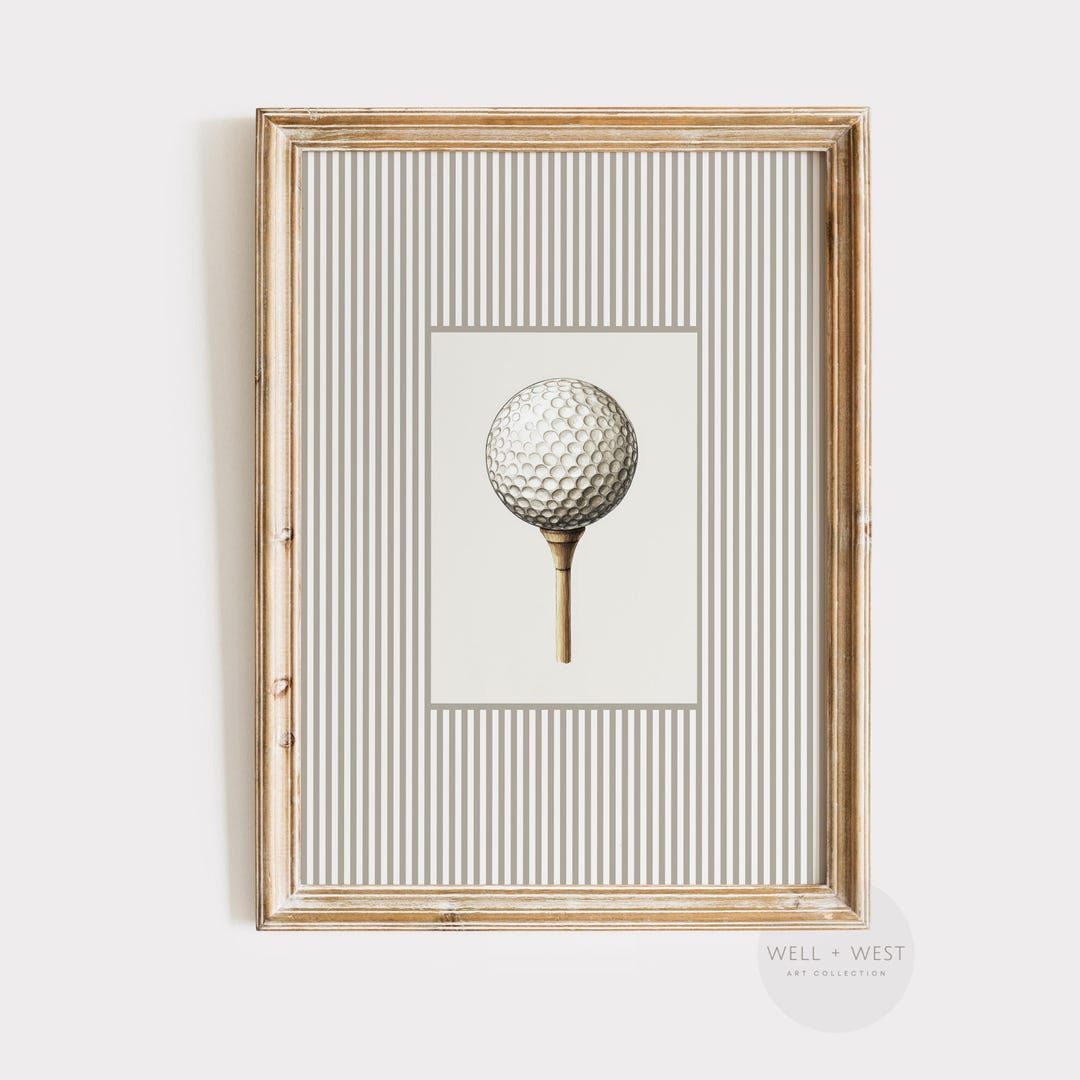 Golf Ball Print | Vintage Style Golf Tee Painting | Boys Room Printable ...