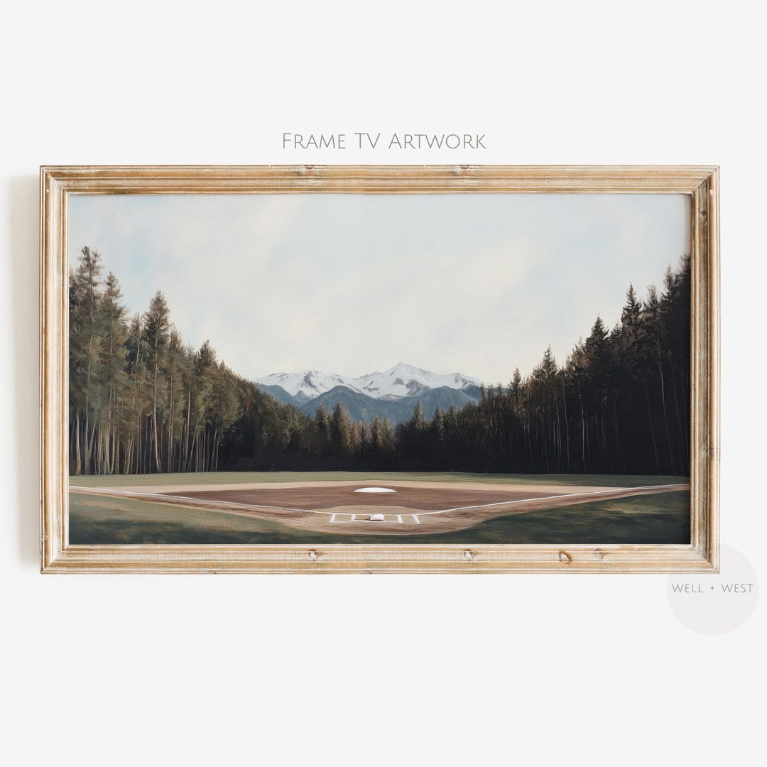 Baseball Field TV Art | Vintage Style Baseball Diamond | Rustic ...