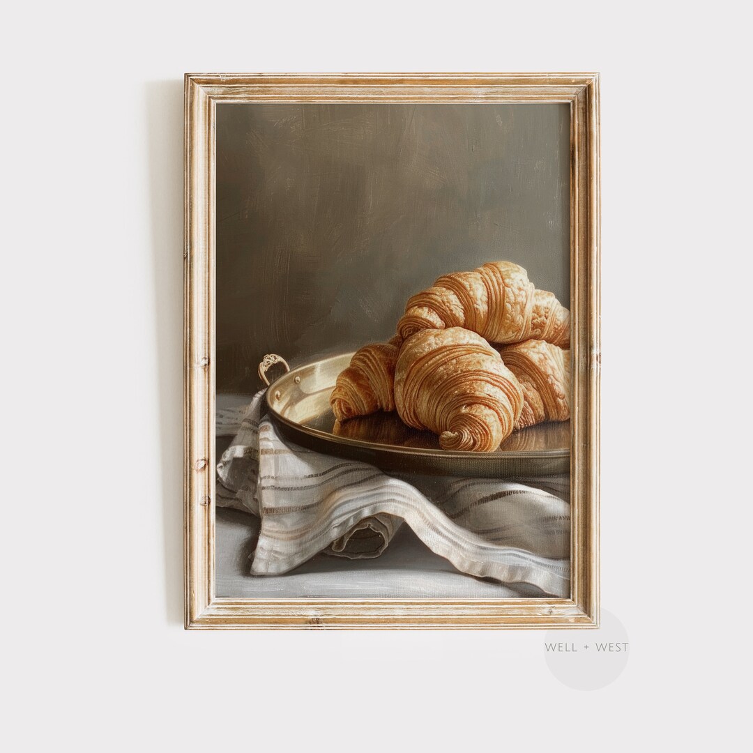 Croissant Wall Art Print | Neutral Kitchen Wall Art | Trendy Home Decor ...