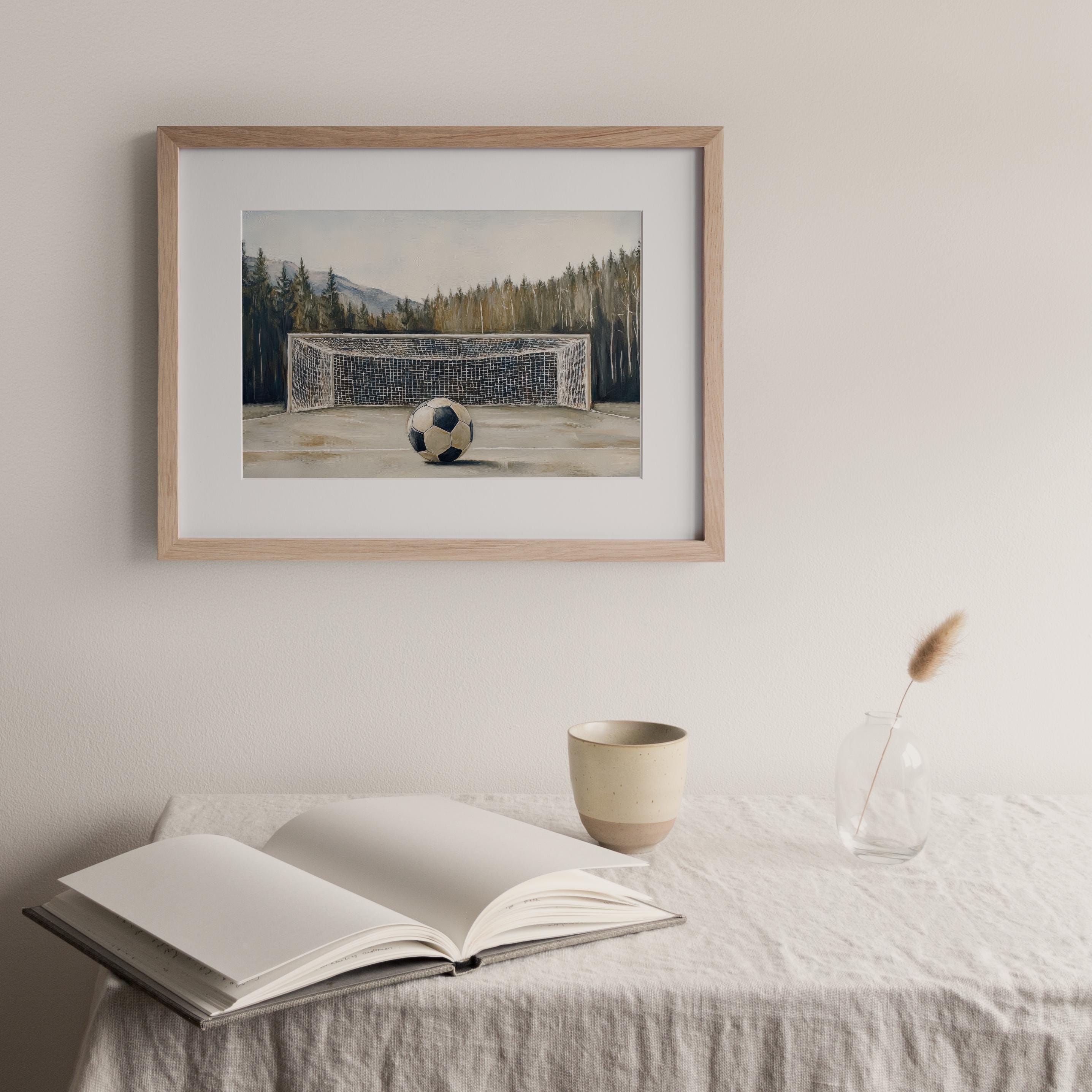 Soccer Net Print | Vintage Style Soccer Goal Painting | Boys Room ...