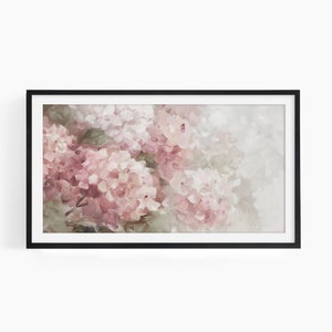 Pastel Pink Hydrangeas Frame TV Art | Vintage Style Spring Flower ...