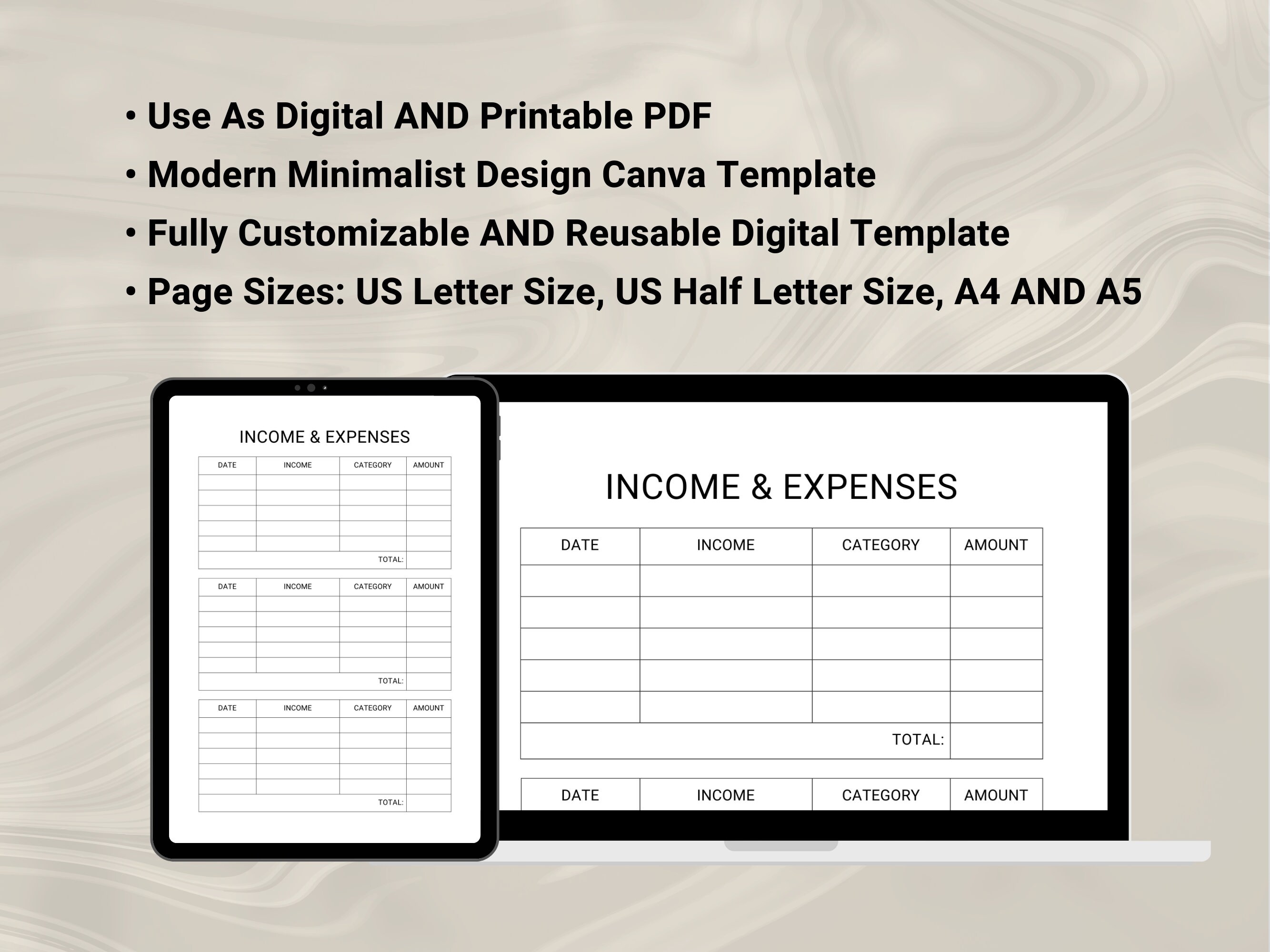 Income and Expense Tracker, Budget Tracker, Bullet Journal Template ...
