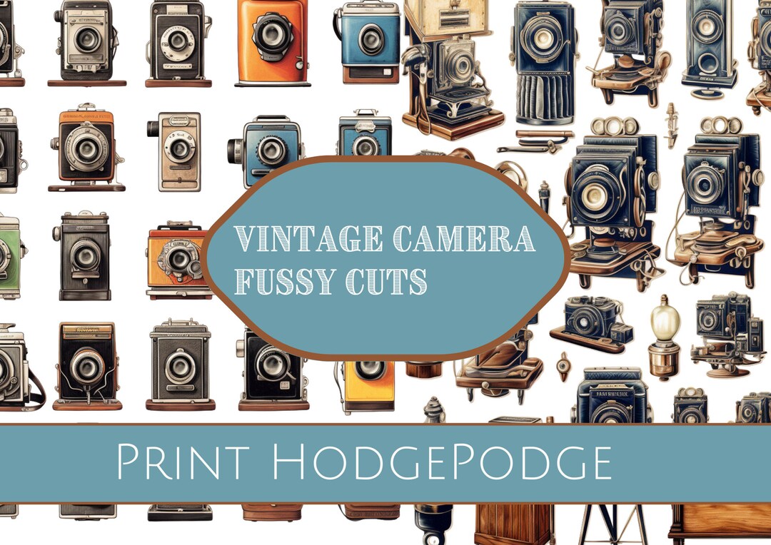 Printable Digital Vintage Camera and Photography Fussy Cuts 8 - Etsy
