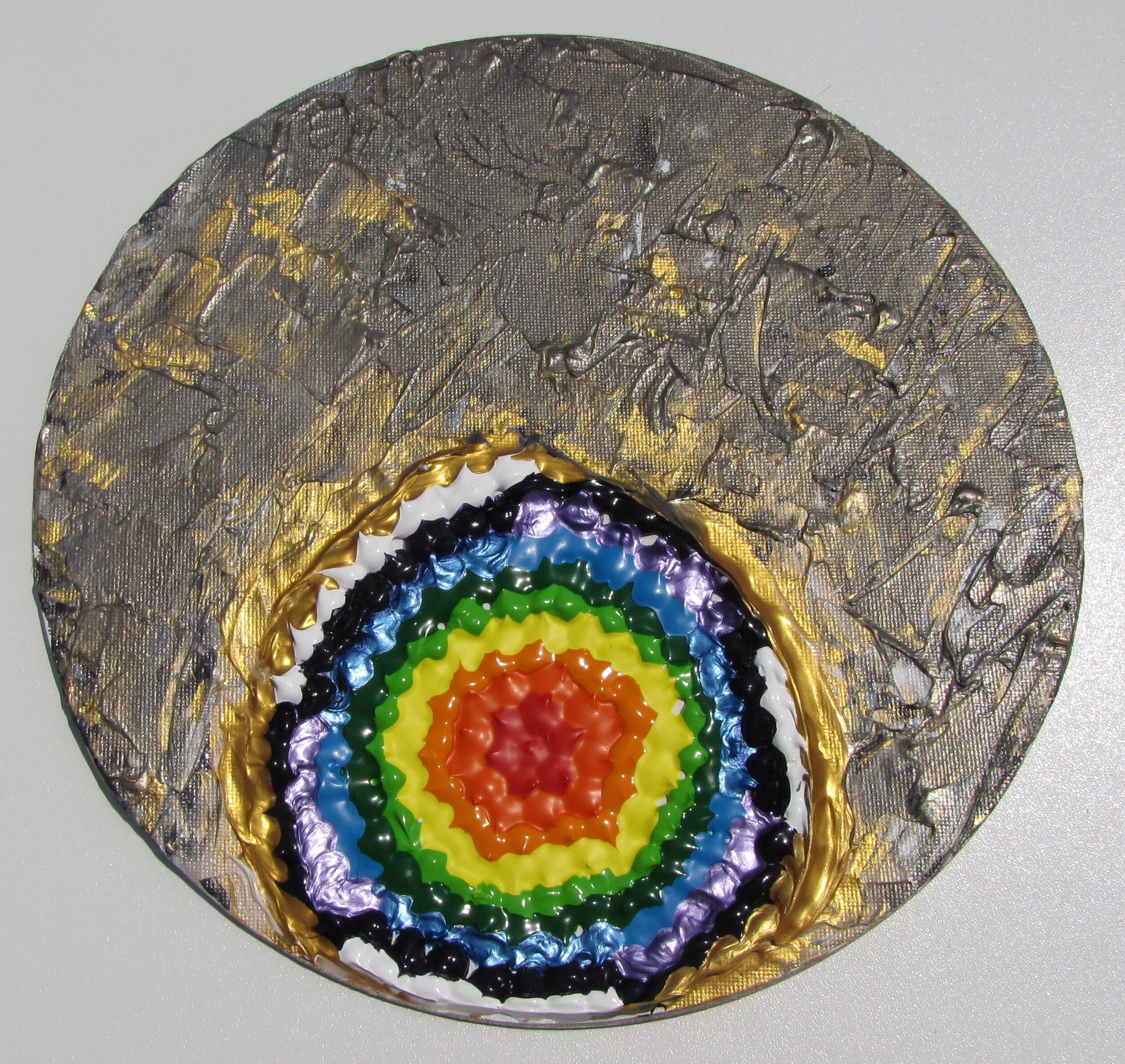 Art for the Blind: Tactile Canvas Painting 10-inch Diameter Circle ...