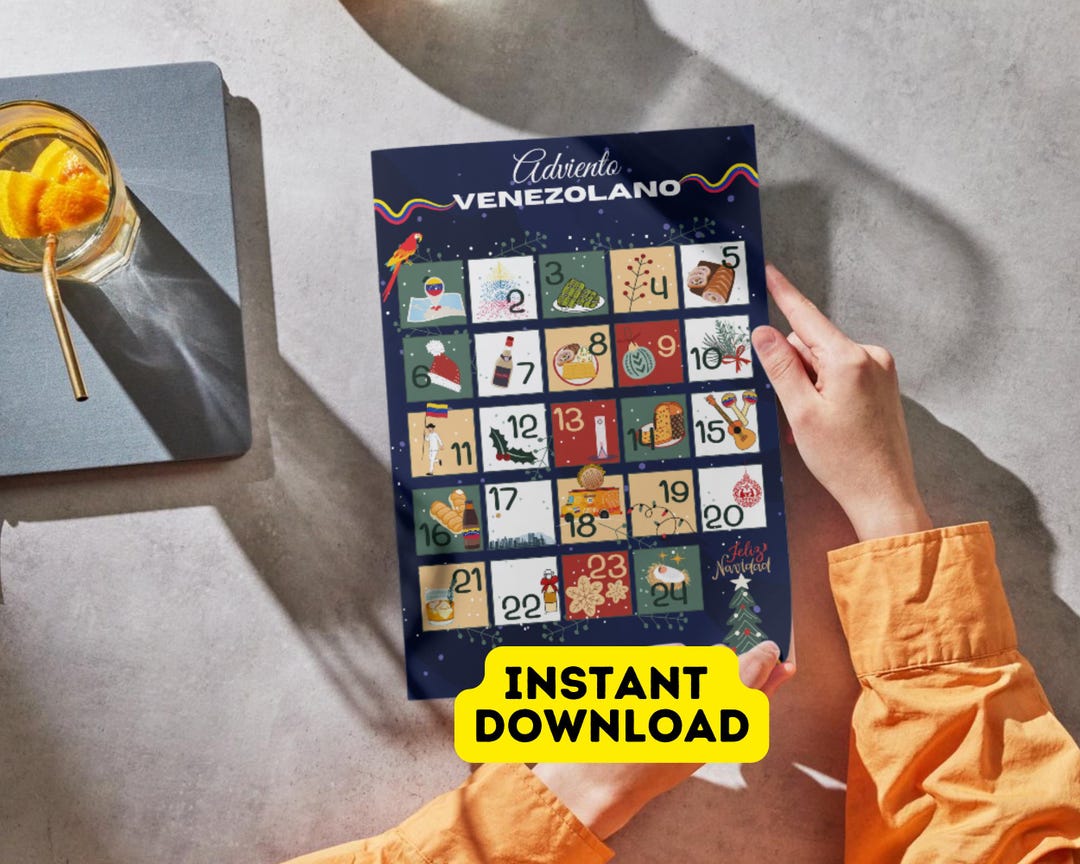 Venezuela Advent Calendar, Printable Calendar, Instant Download ...