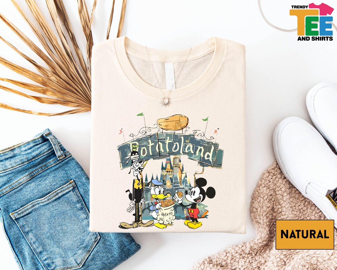 Potatoland Parody Disney Shirt, Funny Disney Graphic Tee, Mickey Donald ...