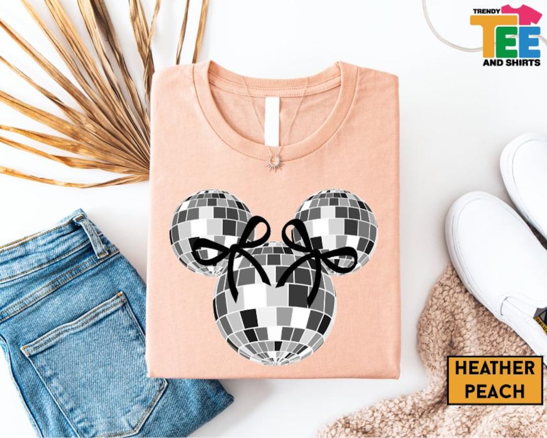 Mickey Mouse Disco Ball Ears Sweatshirt, Coquette Bow Mirror Ball ...