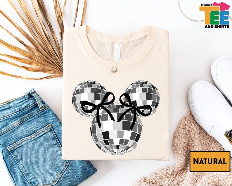 Mickey Mouse Disco Ball Ears Sweatshirt, Coquette Bow Mirror Ball ...