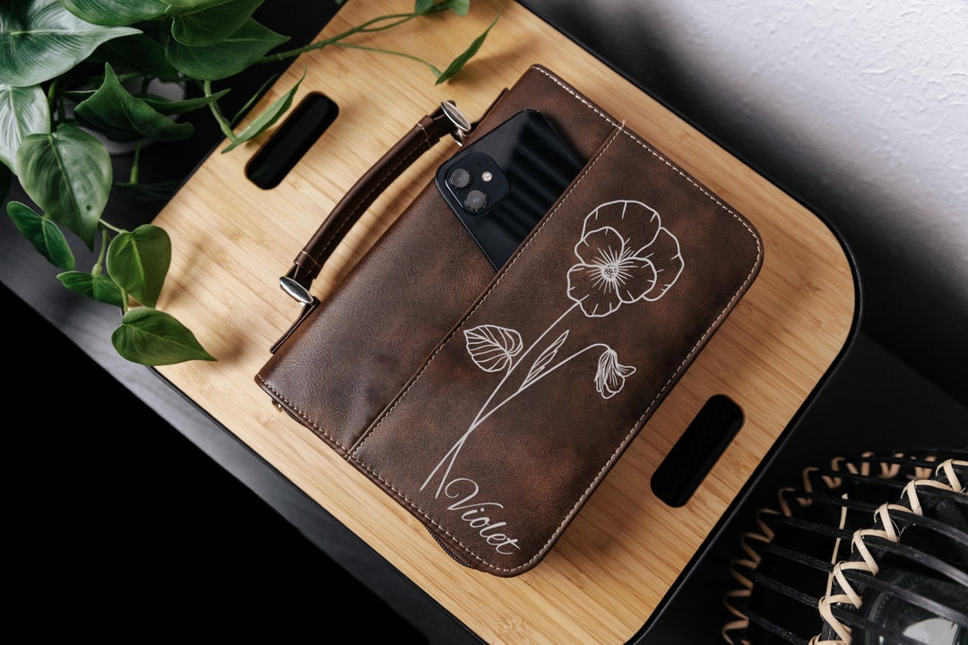 Customized Bible Cover, Birth Flower Bible Cover, Leather Gifts, Gifts ...