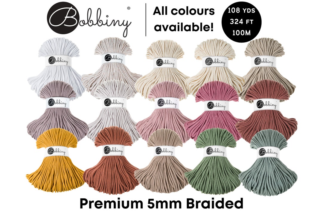 Bobbiny Premium 5mm - Braided Cotton - Natural Colour - Macrame ...