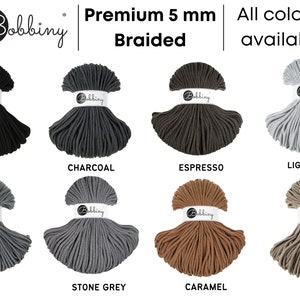 Bobbiny Premium 5mm - Braided Cotton - Natural Colour - Macrame ...