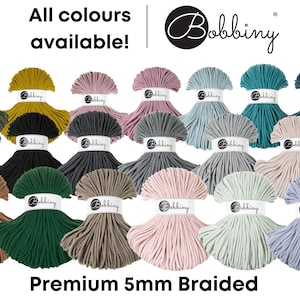 Bobbiny Premium 5mm - Braided Cotton - Natural Colour - Macrame ...