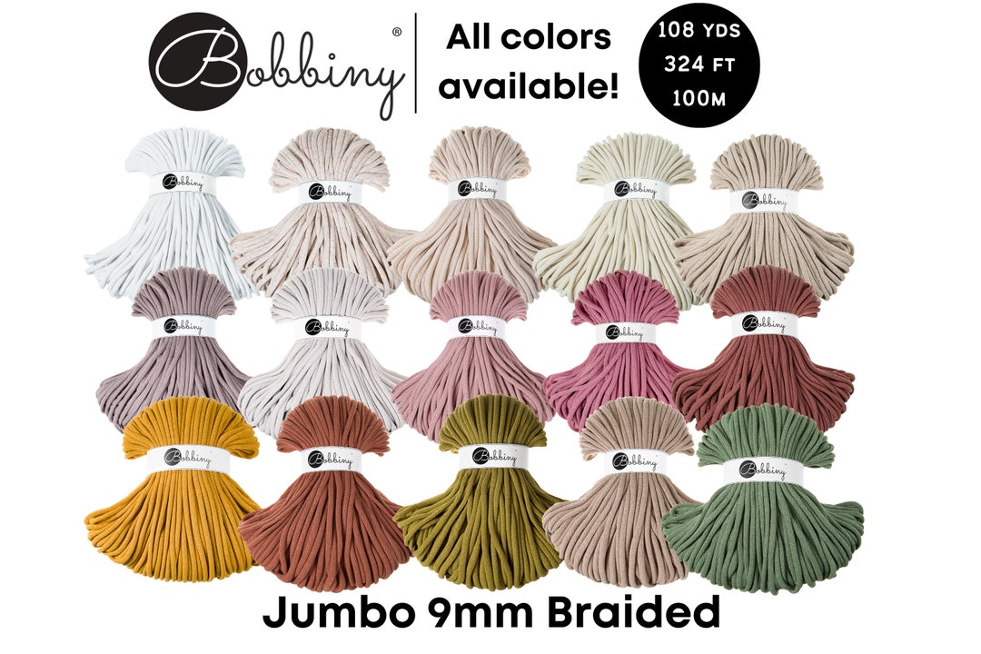 Bobbiny Jumbo 9mm Braided Cord for Macramé, Crochet, Weaving, Knitting ...