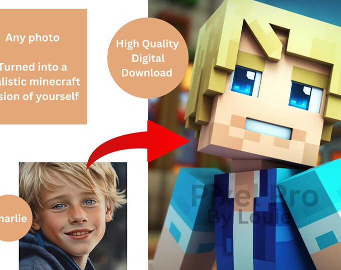 Minecraft Custom Character Digital Download Turn Yourself Into an ...