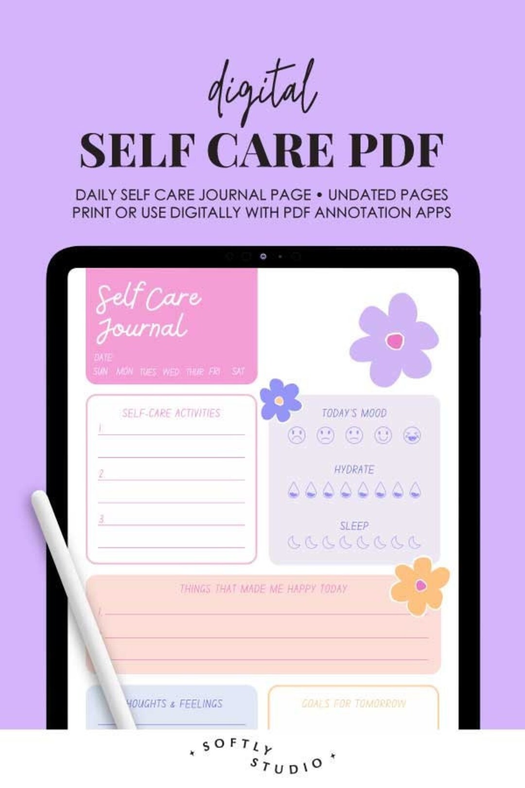 Digital Self Care Journal Digital Self Care Notebook Digital - Etsy