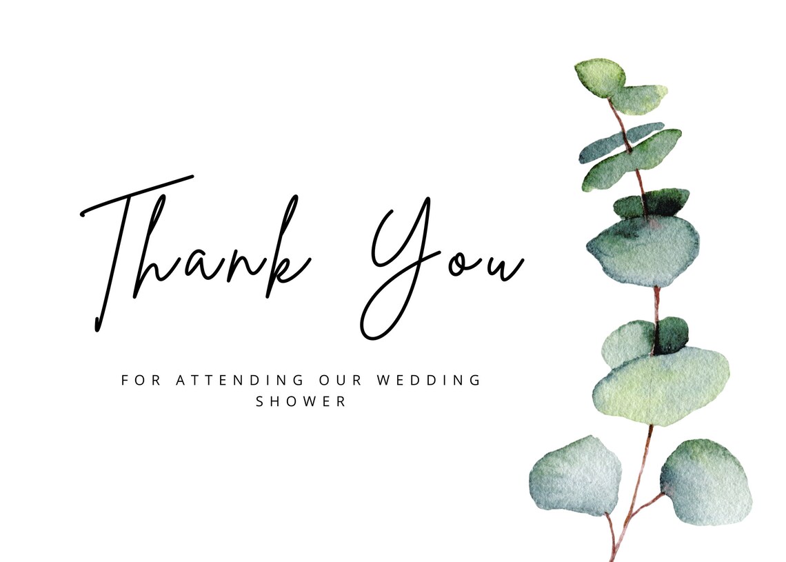 Eucalyptus Thank You Card, Printable, Editable, Create Your Own Message ...