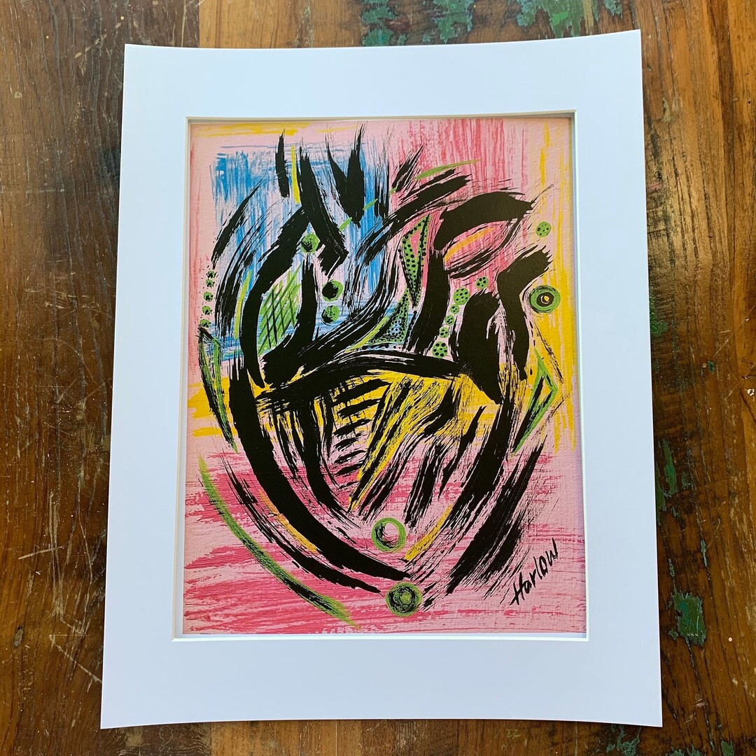 PRINT of messages From the Heart No. 6 Acrylic on Paper / Abstract ...